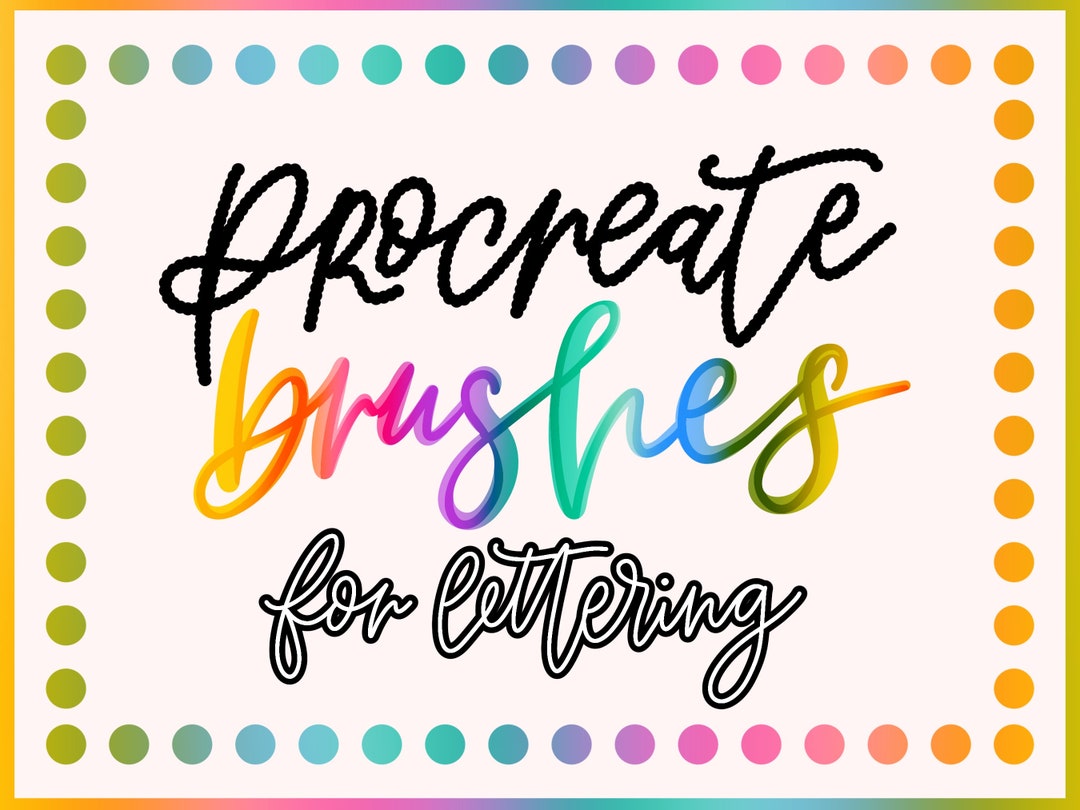 8 Procreate Brushes, Outline Brushes, Easy Starter Lettering Brushes ...