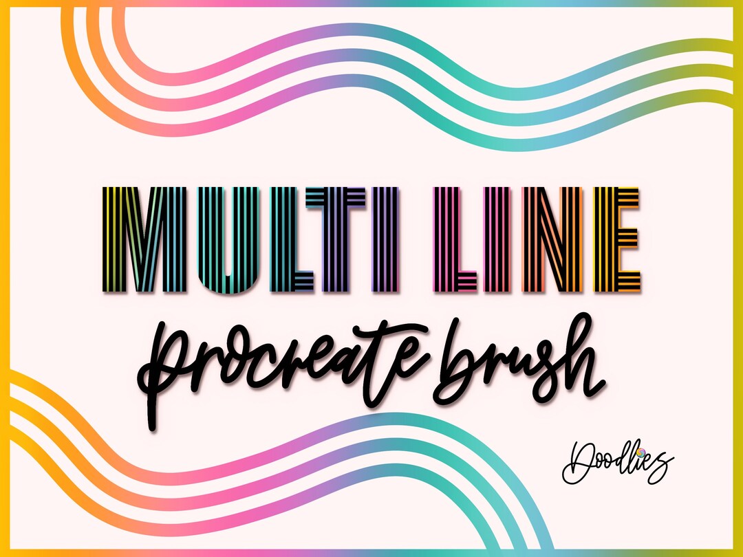 Procreate Brush, 3 Line Brush, Multi Line Brush, Beginner Procreate Brush, Retro Line Brush, Fun ...