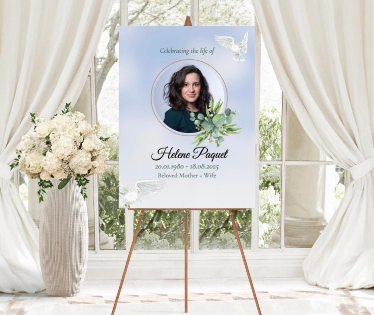 Funeral Poster Template Welcome Sign, Celebration of Life, Obituary ...