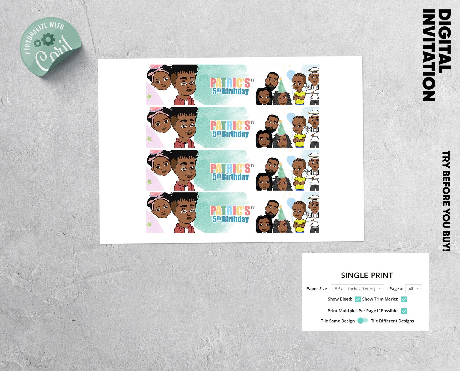 Jools TV Water Bottle Label Template, Jools TV Birthday Party ...