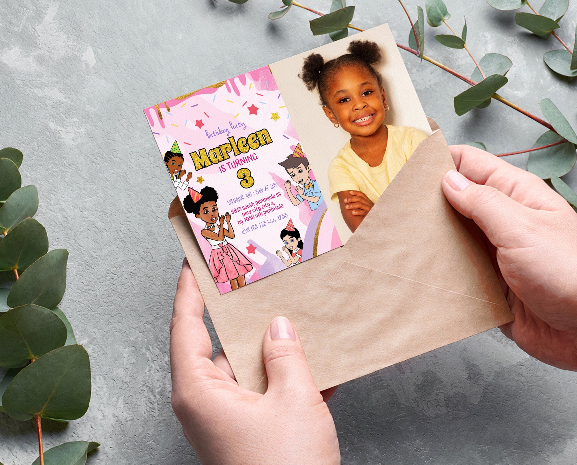 Editable Gracie's Corner Invitation With PHOTO Girl Birthday Birthday ...