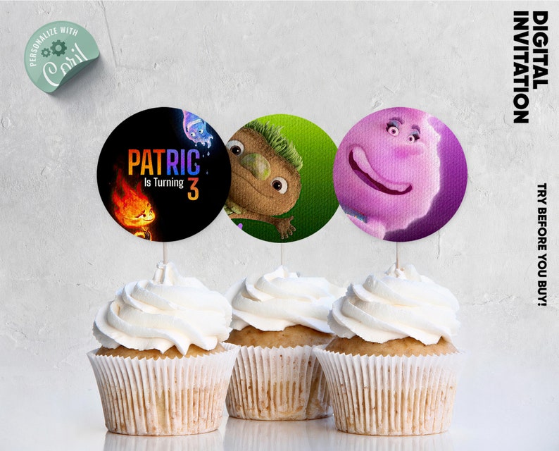 Editable Elemental Birthday Bundle, Printable Elemental Personalized ...