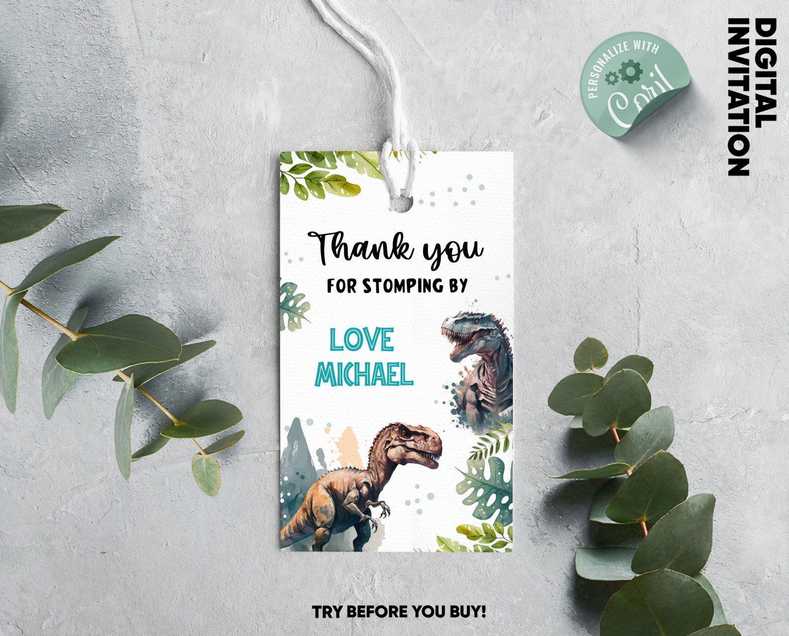 Editable Dinosaur Birthday Invitation Dino Party Editable Template ...