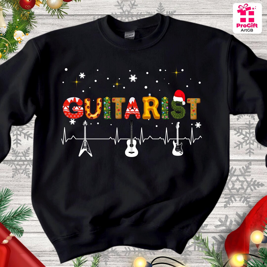 Guitarist Xmas Jumper, Musical Christmas Jumper, Xmas Violin Jumper ...
