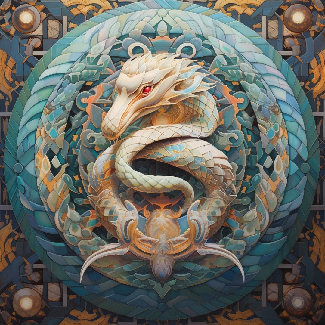 Dragon, Serpent, AI Art, Art, AI, Art Decor, Art Deco, Dragon Symbol ...