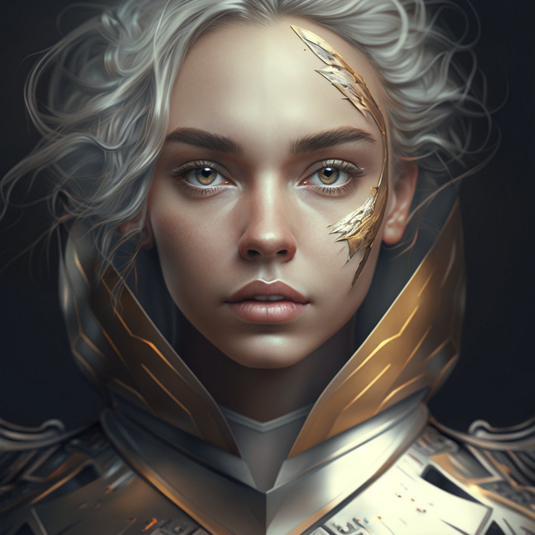 Beauty Girl Power Female Girl Silver And Gold Happy Joyful Fun Female Digital Art Hair