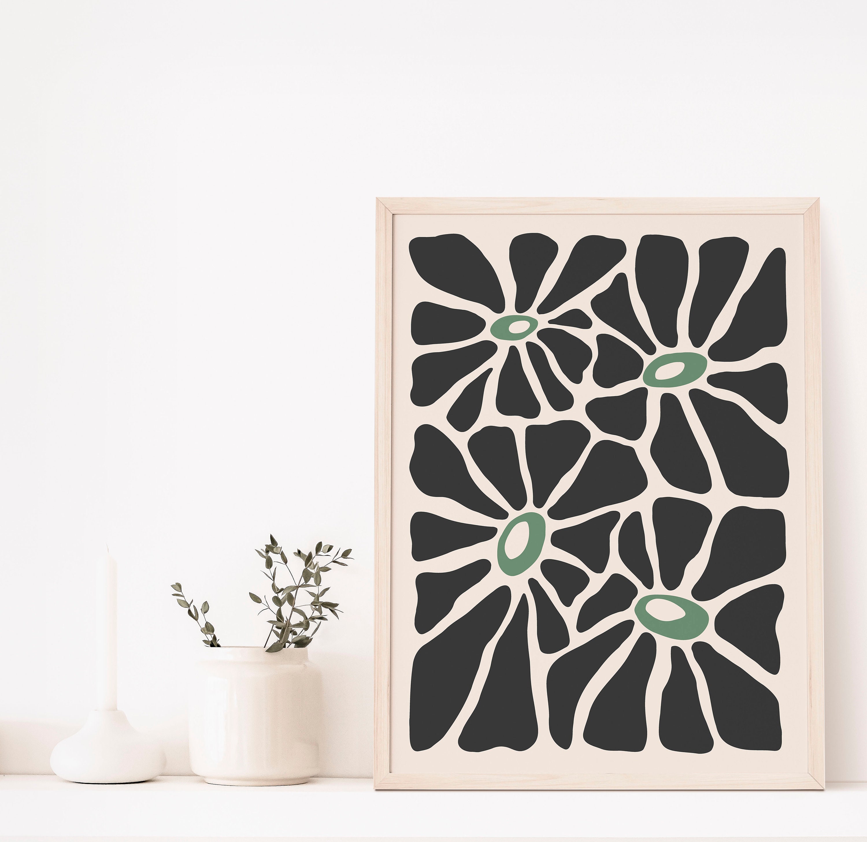 Flower Art Prints, Set of 3, Boho Tryptic Gallery Wall, Modern ...