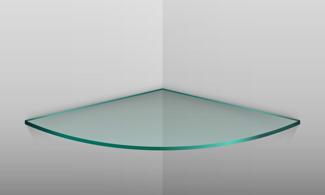 Pro Safe Glass Corner Floating Shelves Glass - Quarter Round - Etsy