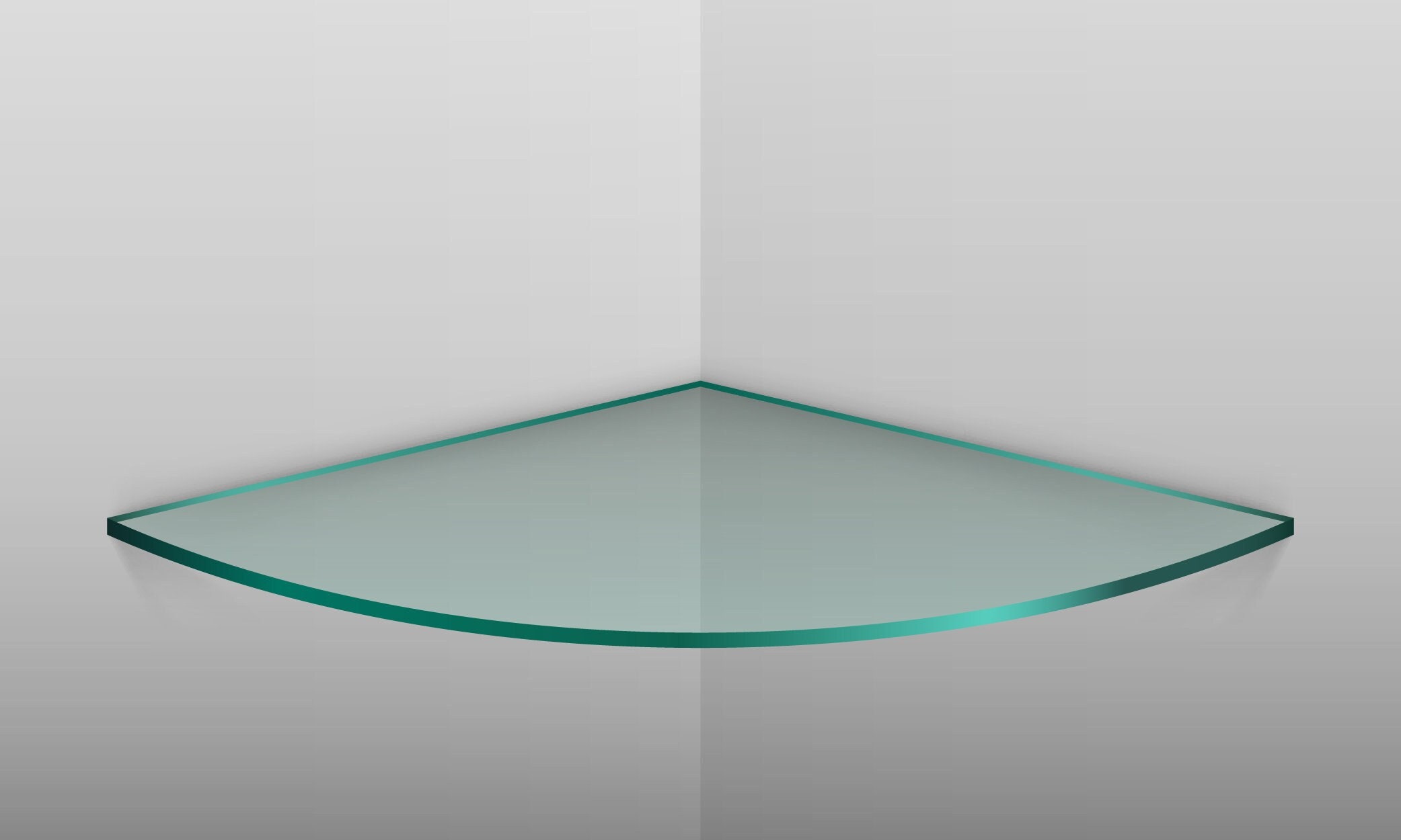 Pro Safe Glass Corner Floating Shelves Glass - Quarter Round - Etsy