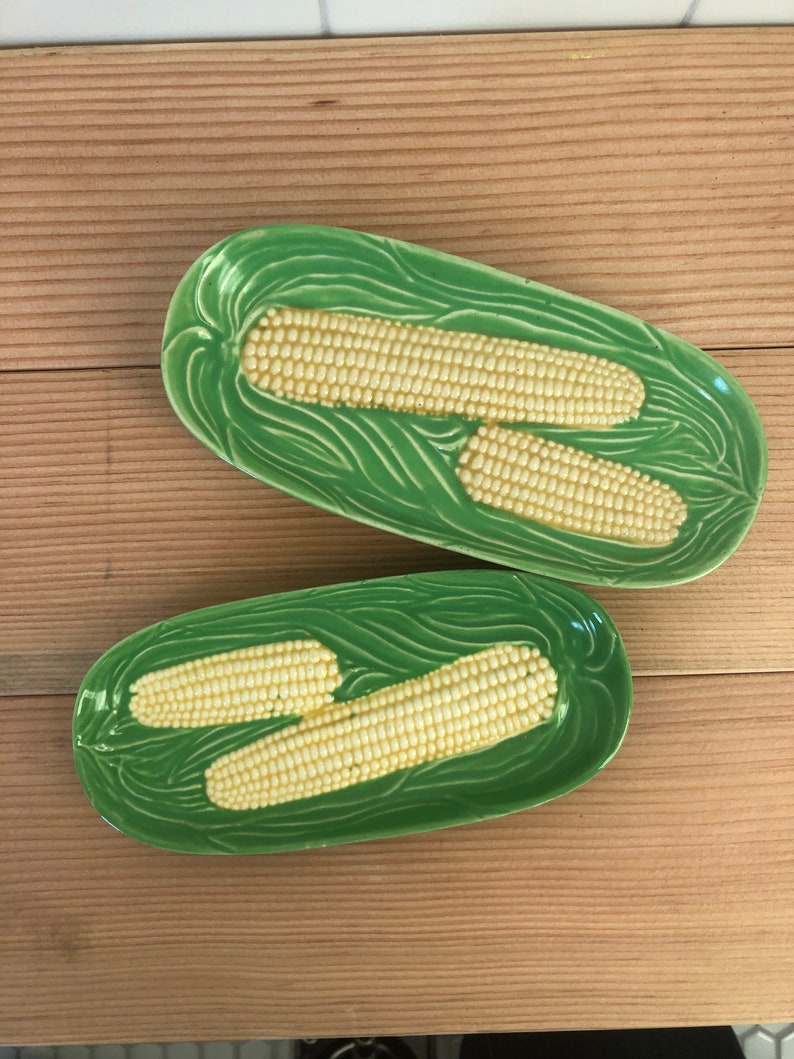 Vintage Majolica Ceramic Corn Dishes Set of 4 - Etsy