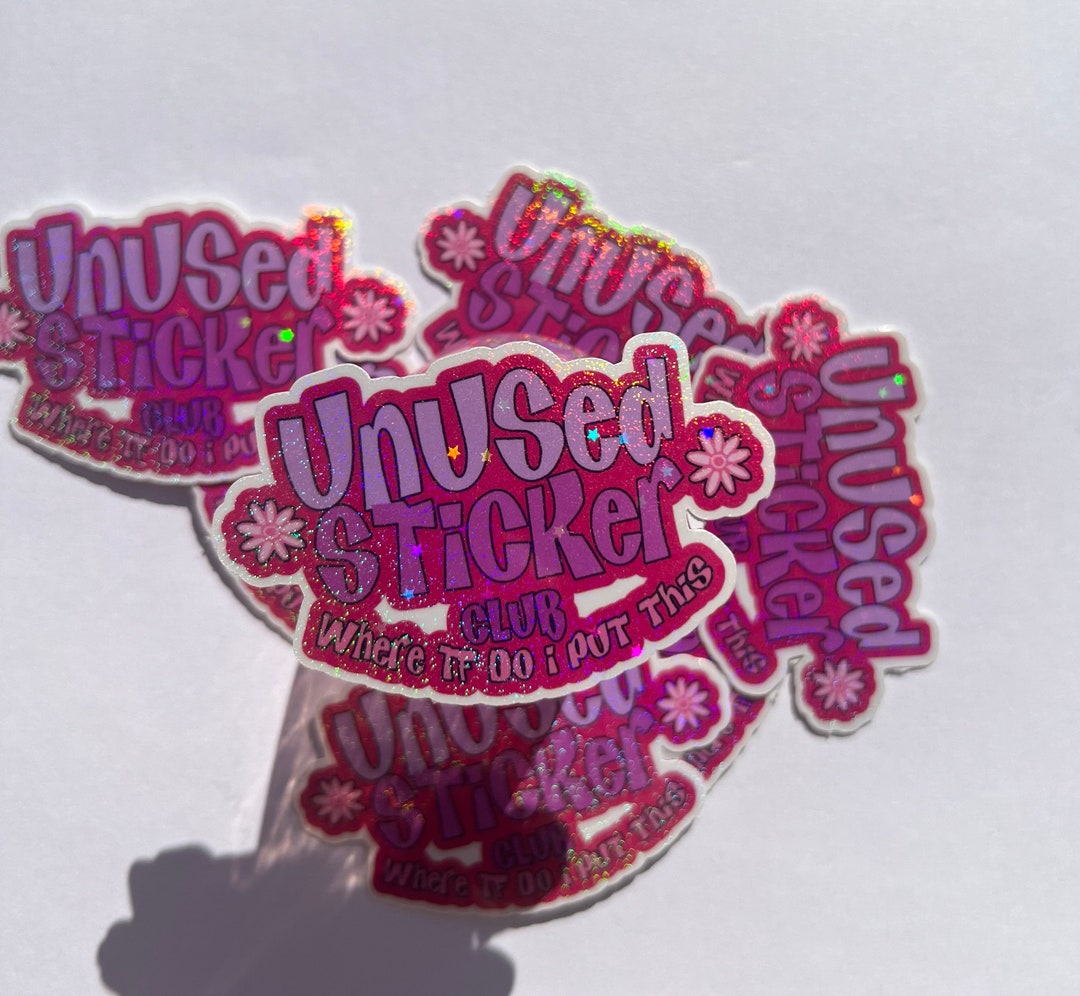 Unused Sticker Club Cute Pink and Purple Girly Sticker Laptop, Kindle ...