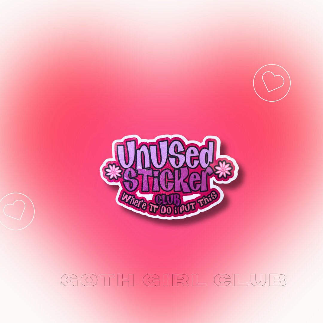 Unused Sticker Club- Cute Pink and Purple Girly Sticker- Laptop, Kindle ...