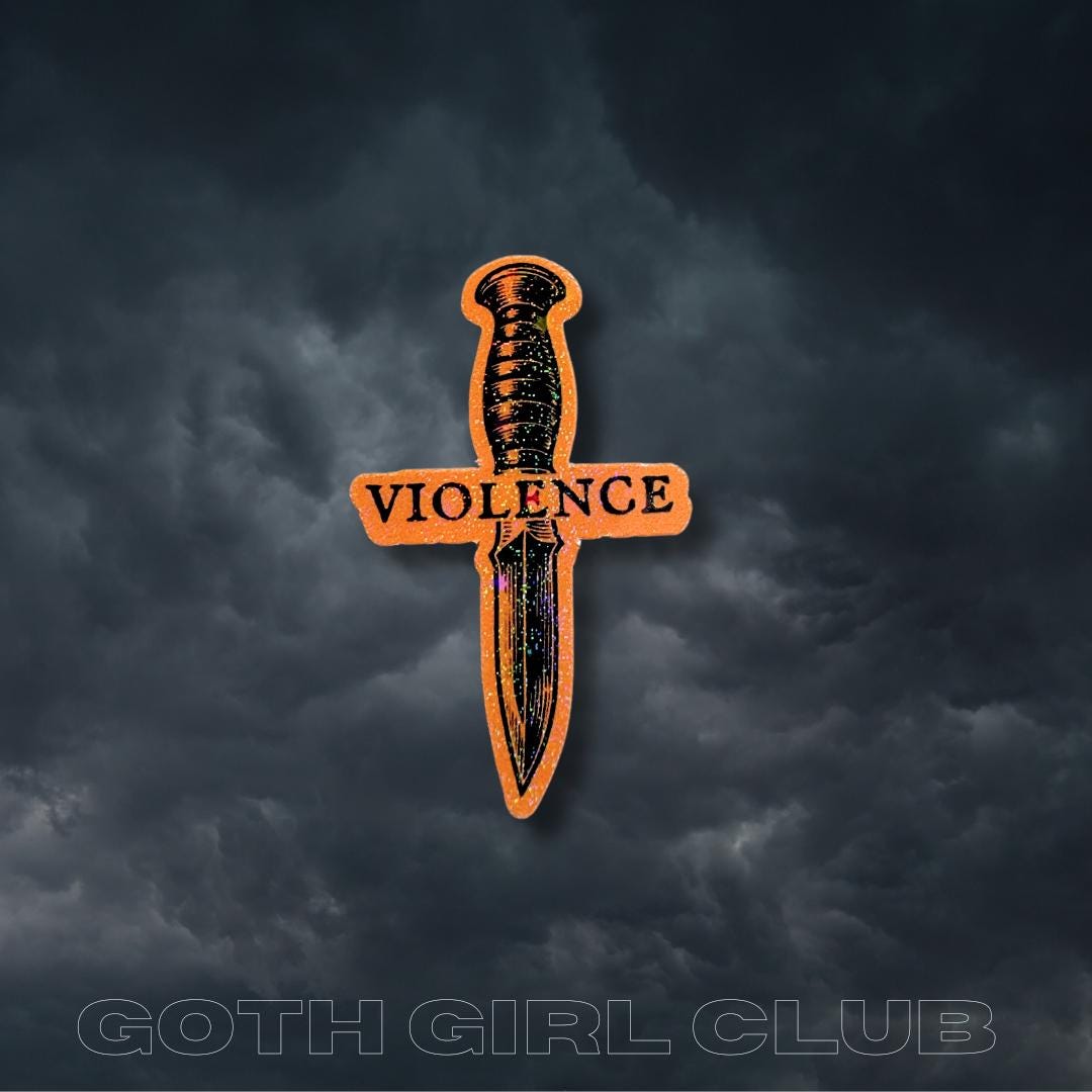 Violence Dagger Yellow and Black Sticker- Bookish- Fantasy- Book Merch ...