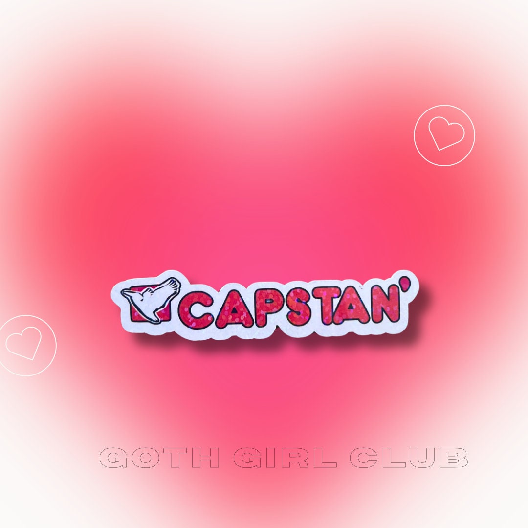 Capstan Brand Logo Band Holographic Sparkly Sticker- Pink and Orange ...