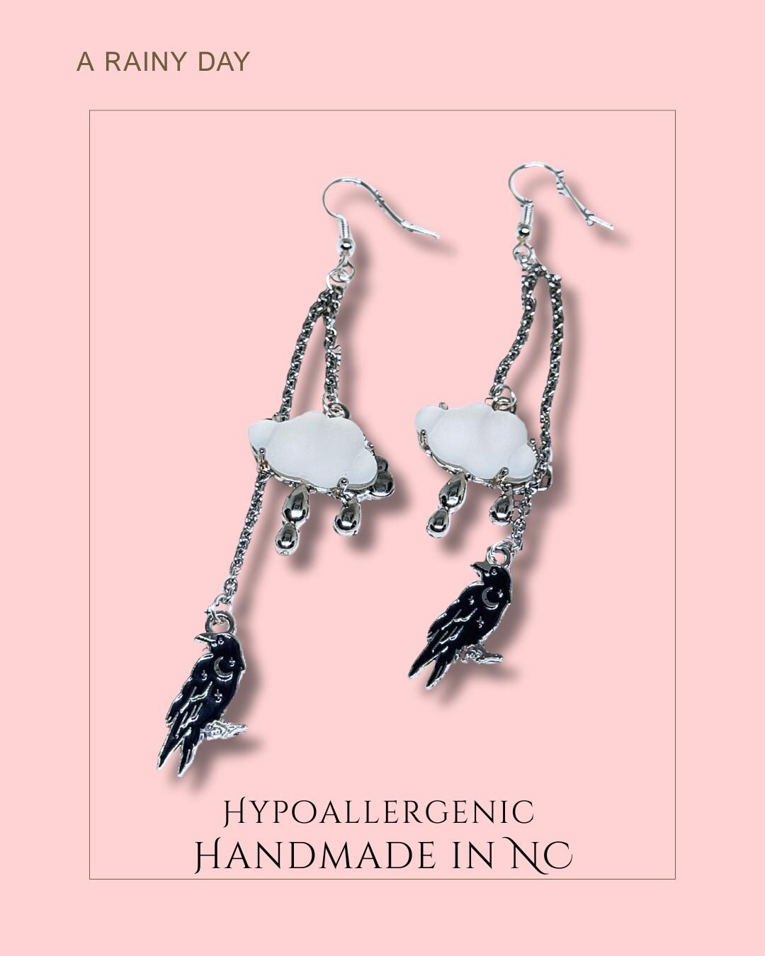 A Rainy Day Dangly Hypoallergenic Earrings Inspired by Books- Romance ...