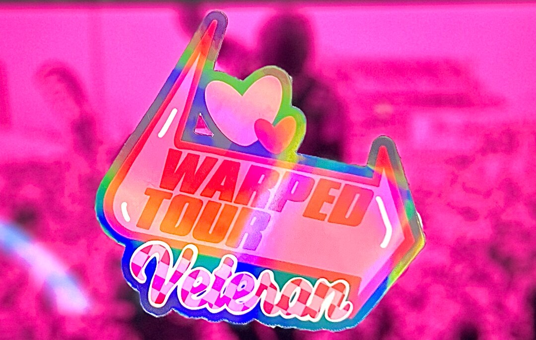 Warped Tour Veteran Holographic Sticker Two Color Options, Blue and ...