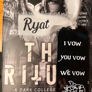 The Ritual Series Merch Black Acrylic Bookmark Book Quote Personalized ...