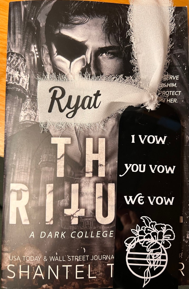 The Ritual Series Merch Black Acrylic Bookmark Book Quote Personalized ...