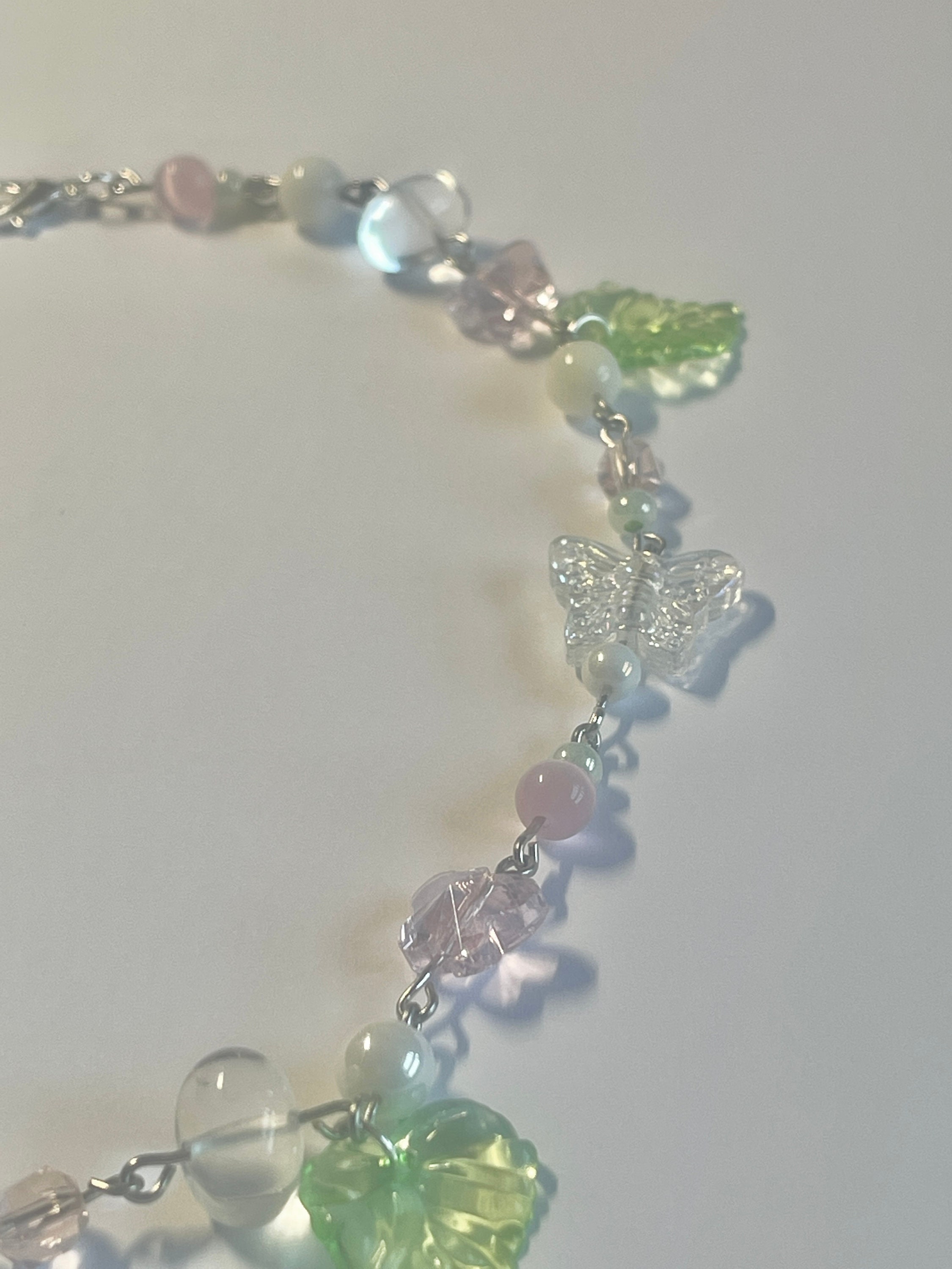 Pink Flower Segmented Necklace - Etsy