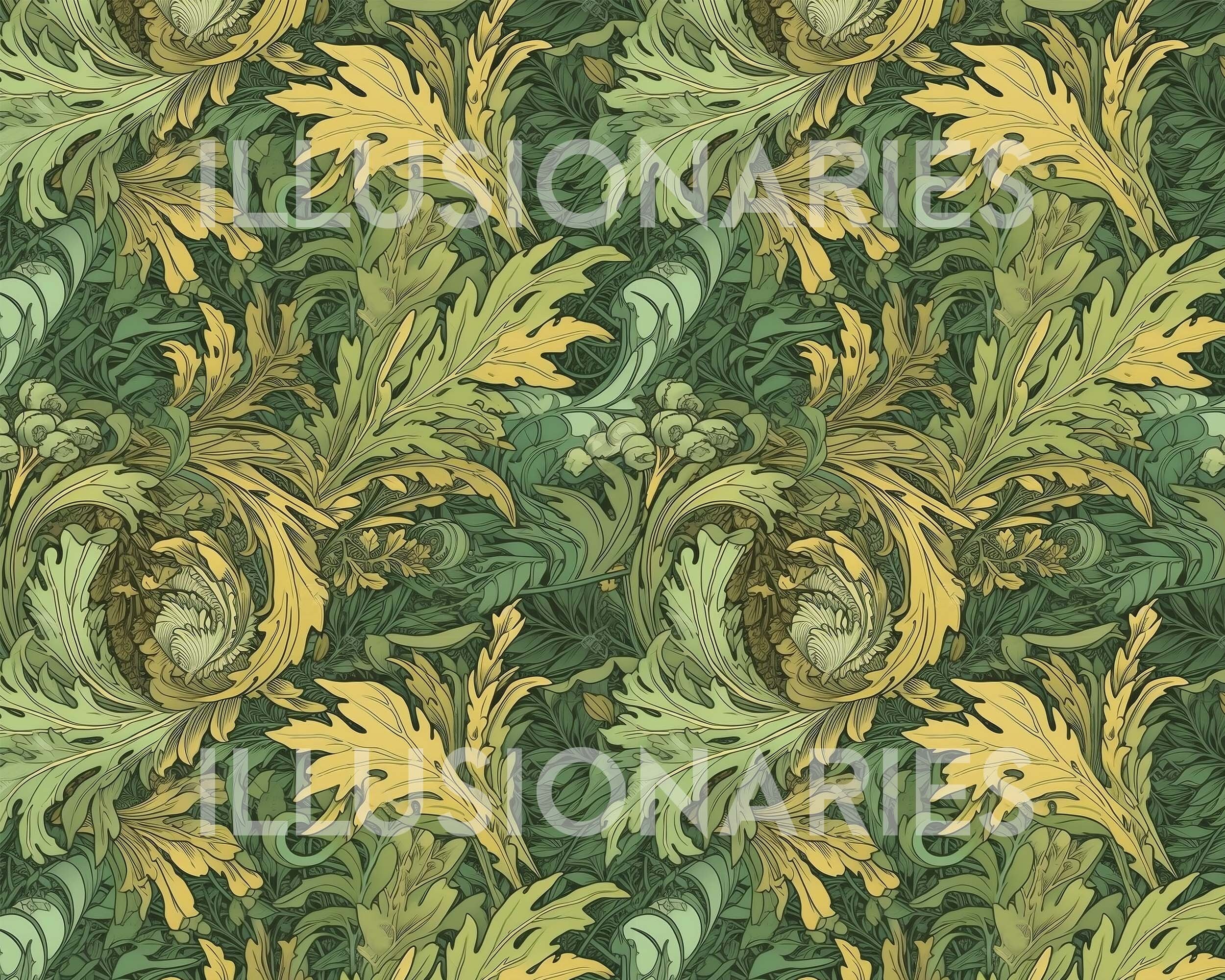 Art Nouveau Leaf Patterns / Alphonse Mucha Style arts & Crafts, Fabric Design, Pattern Design ...