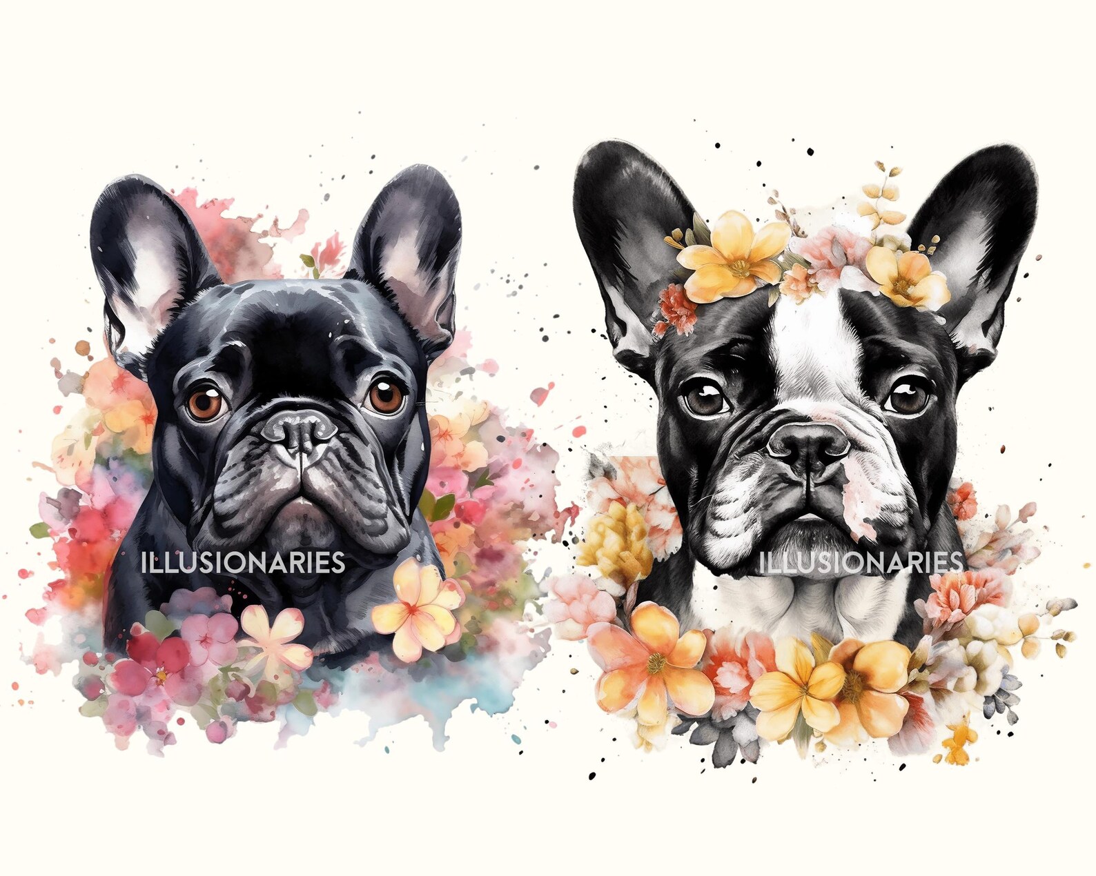 FRENCH BULLDOG CLIPARTS [black] (cute Pet Portrait, Dogs, Frenchie ...