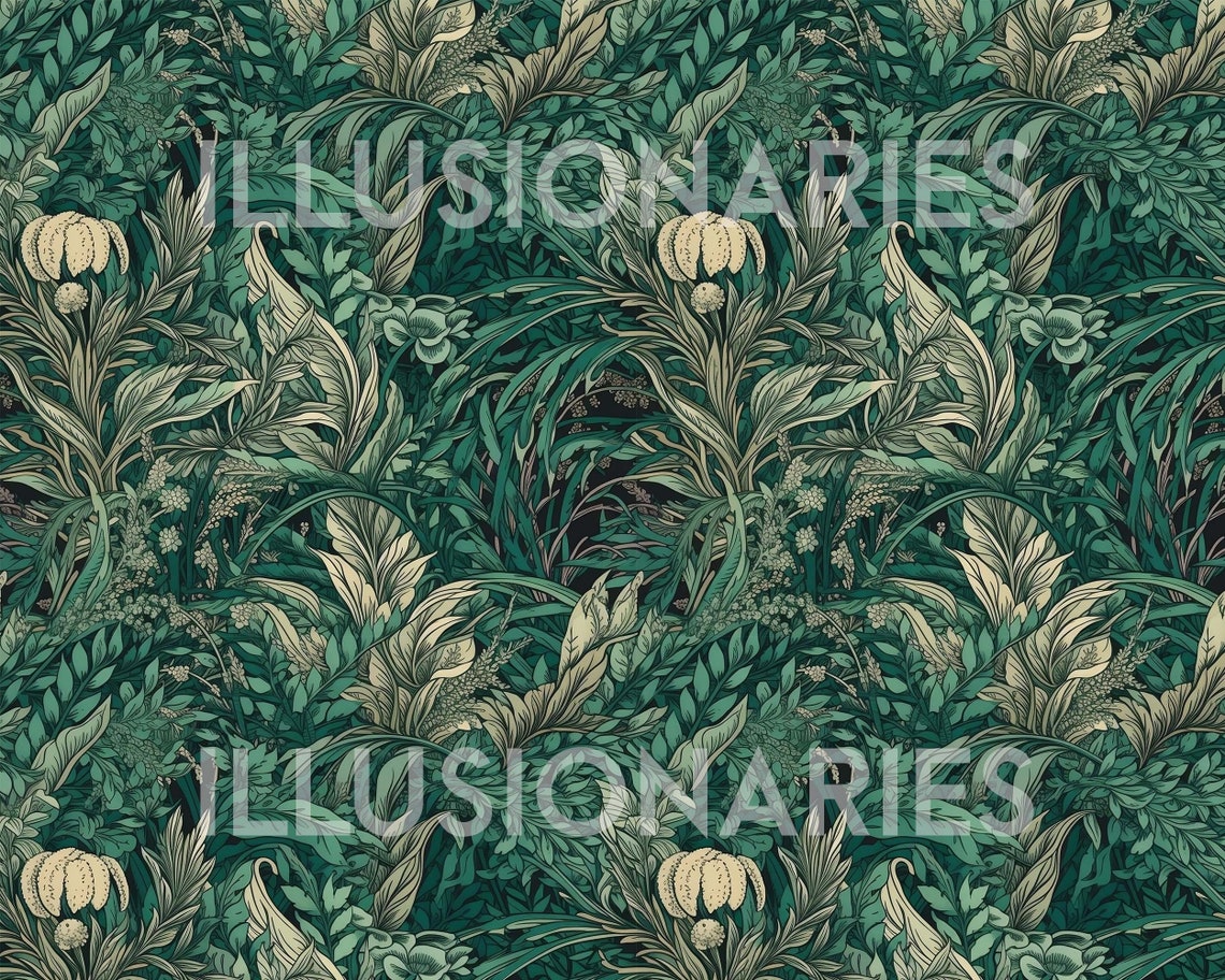 Art Nouveau Leaf Patterns / Alphonse Mucha Style (arts & Crafts, Fabric ...