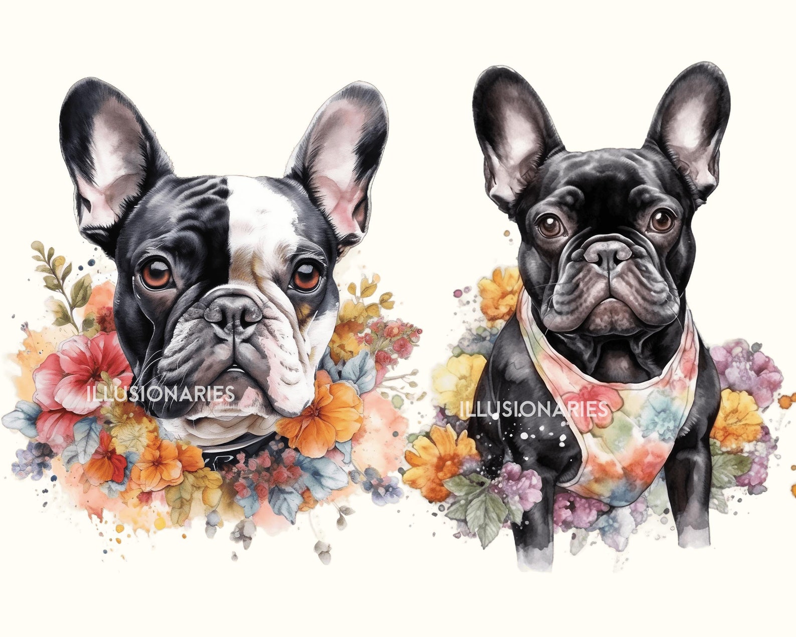 FRENCH BULLDOG CLIPARTS [black] (cute Pet Portrait, Dogs, Frenchie ...