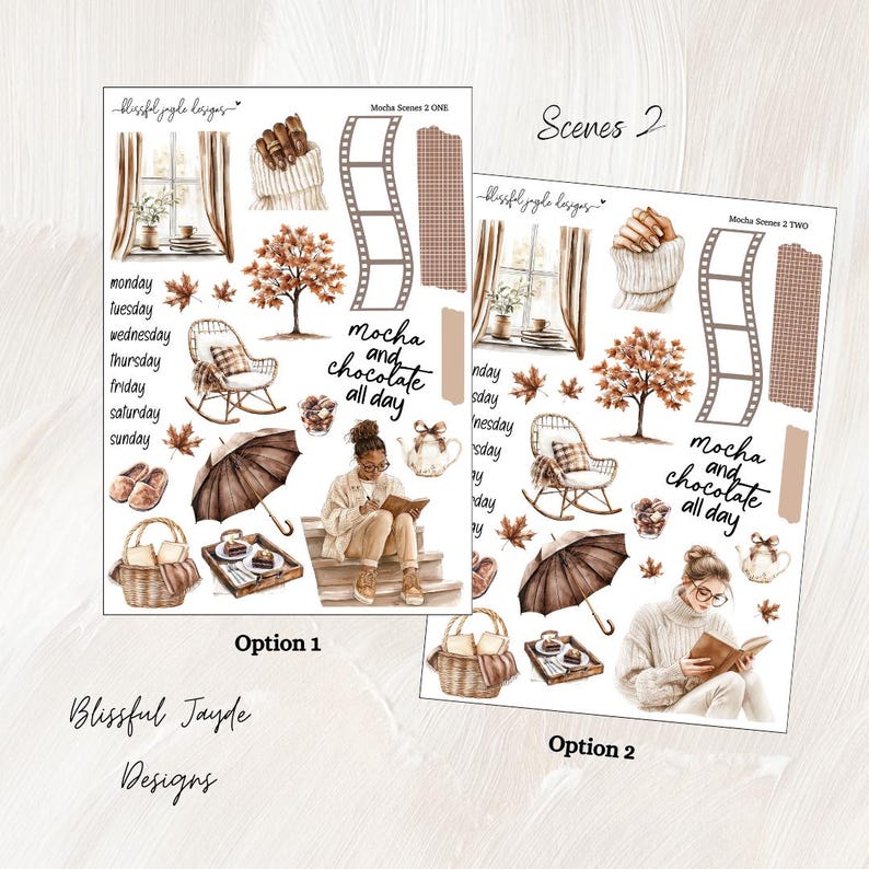 Mocha Journaling Sticker Kit: Scrapbook, Planner, and Deco Stickers - Etsy