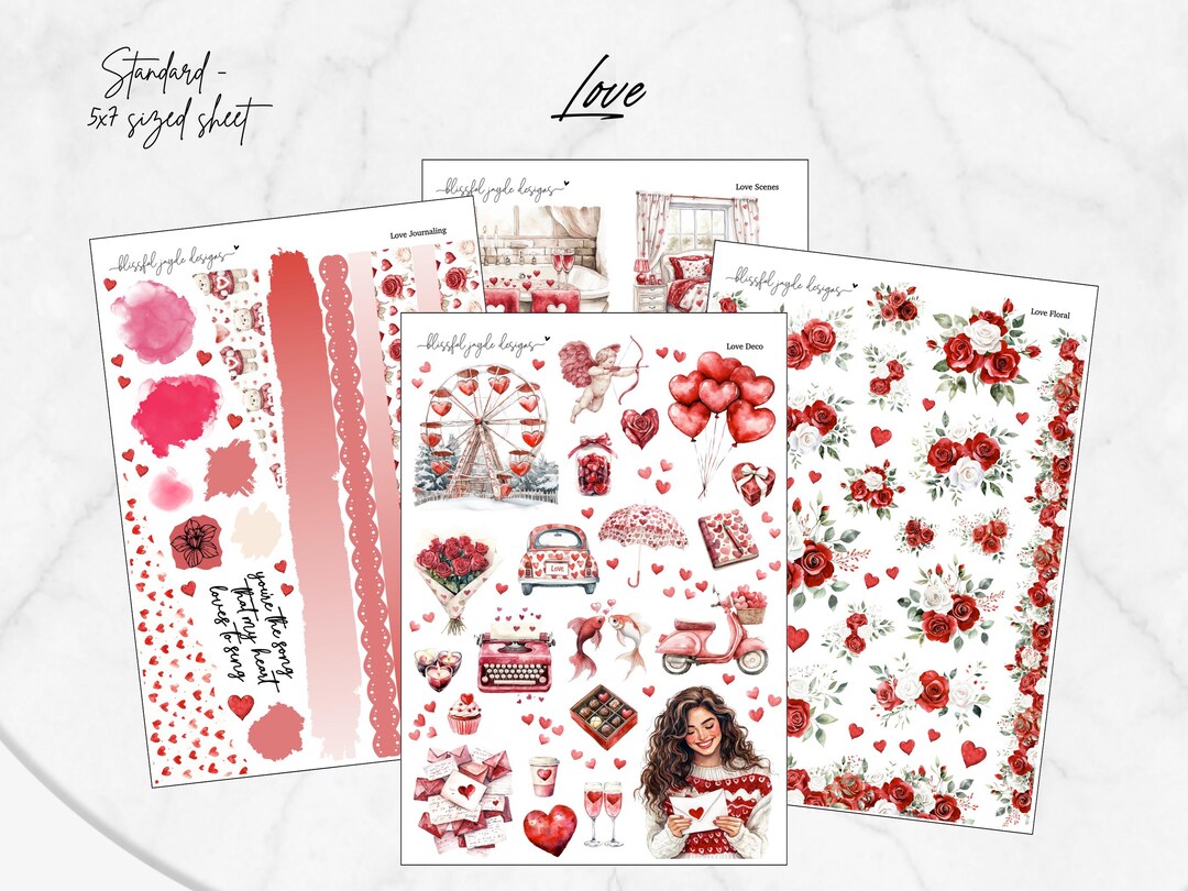 Mini Journaling Kit // Love // Any Style Planner Sticker Kit Journaling ...