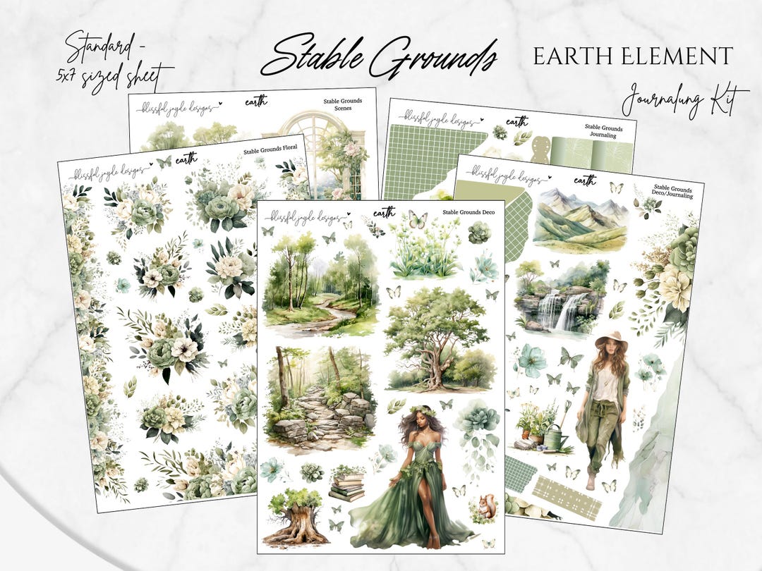 EARTH Element Journaling Kit // Stable Grounds // Sticker Kit ...