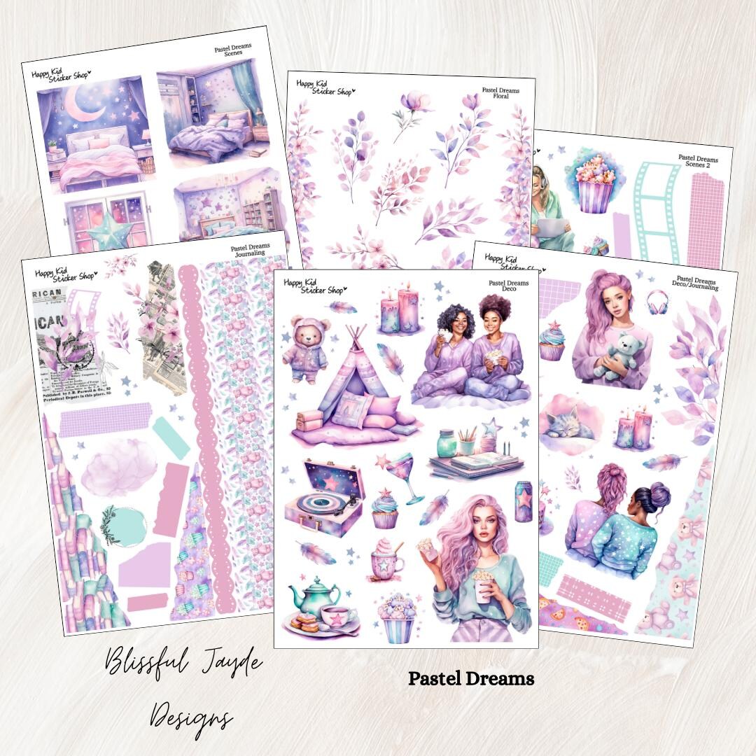 Pastel Dreams Standard Journaling Kit: Colorful Pastel Winter, Happy ...