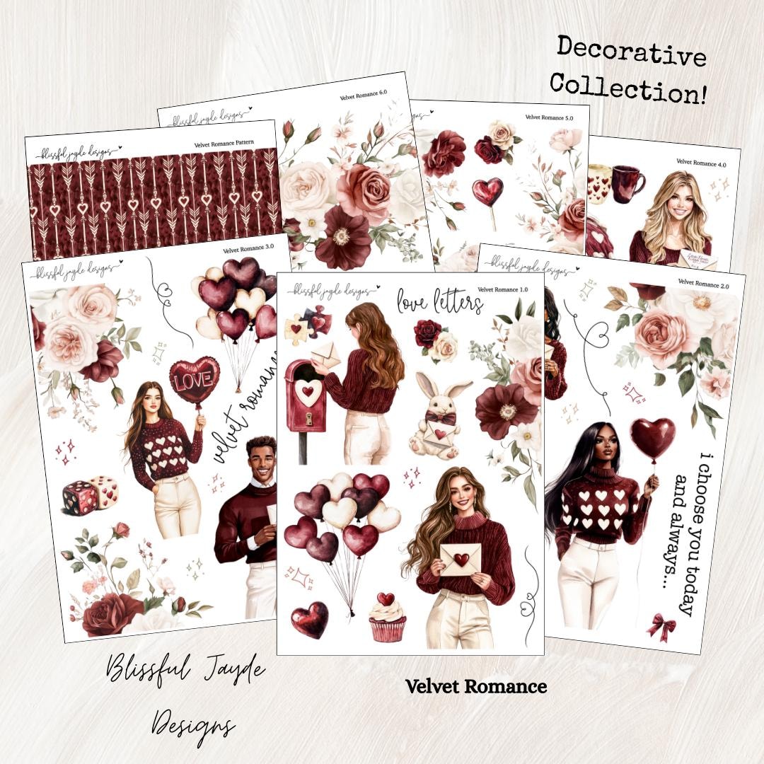 Velvet Romance Decorative Collection // Decorative Stickers // Planning ...