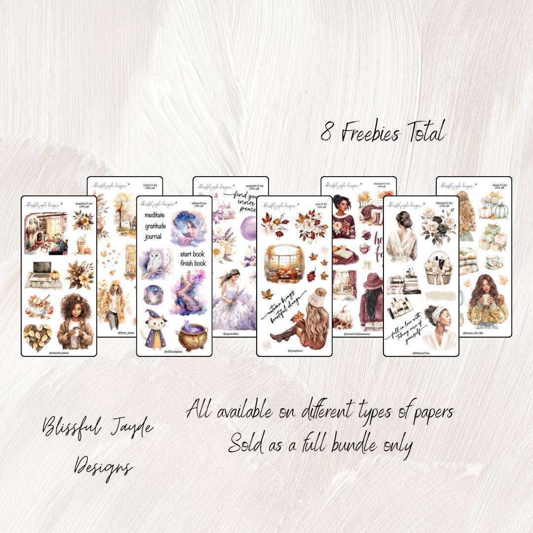 Fall PR Freebie Sticker Bundle: 8 Sheets, Matte & Transparent - Etsy