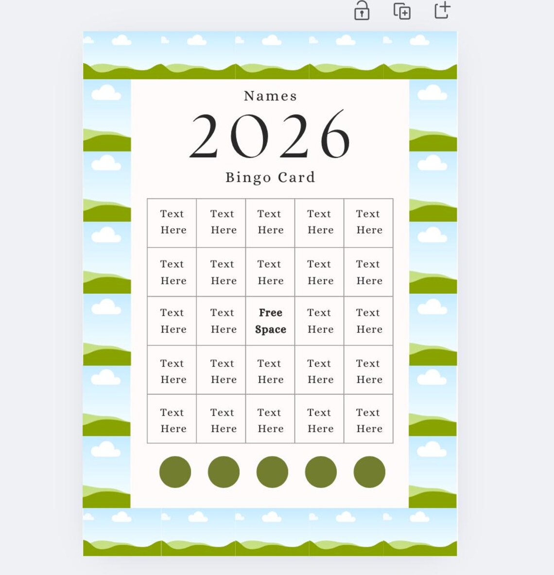 2026 Bingo Card - Editable Canva Template - Etsy