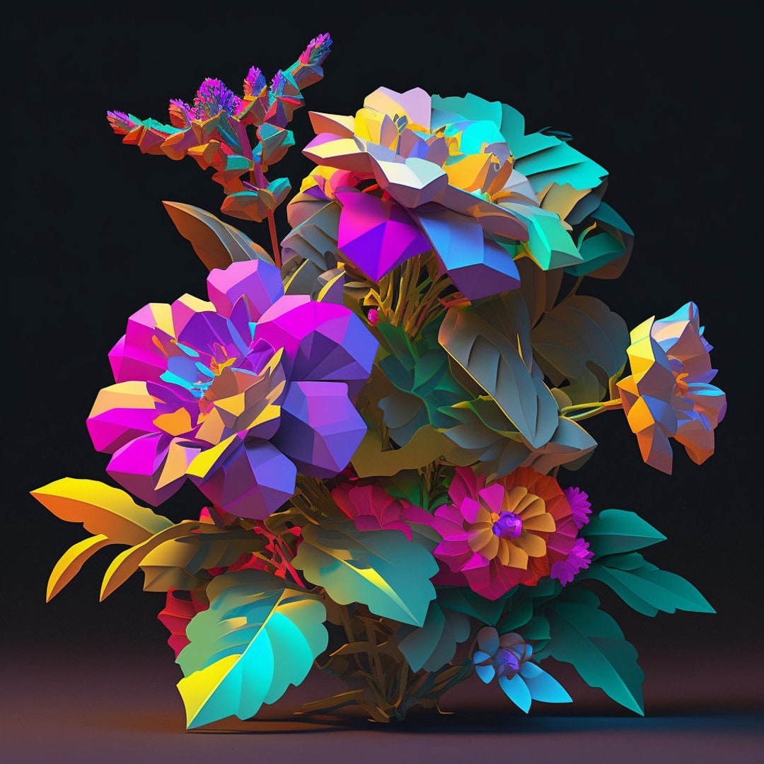 16-bit Bouquet Digital Wall Art Download Printable Art - Etsy