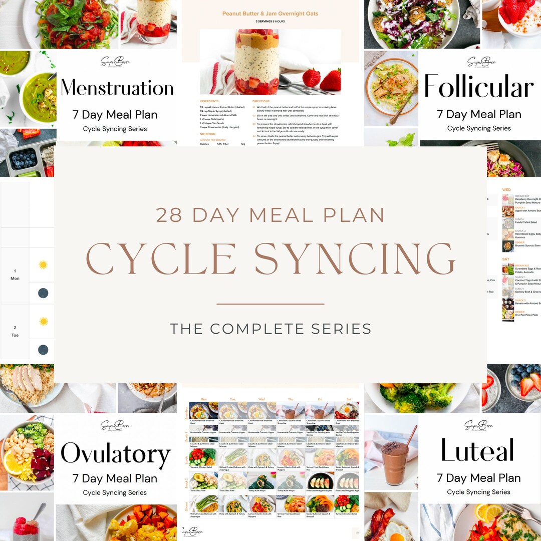 28 Day Cycle Syncing Support Meal Plans with Prep Guides, Hormone ...