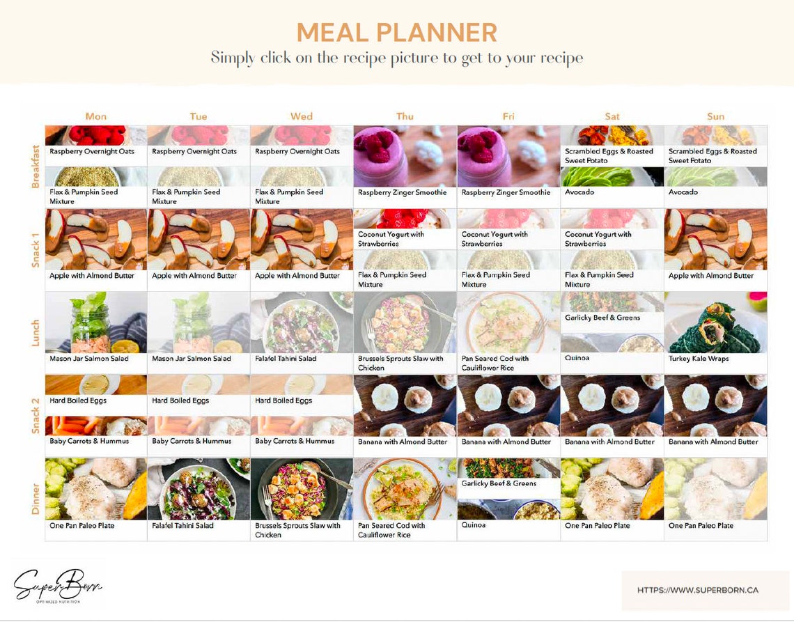 7 Day Follicular Phase Support Meal Plan with Prep Guide, Nutrition ...