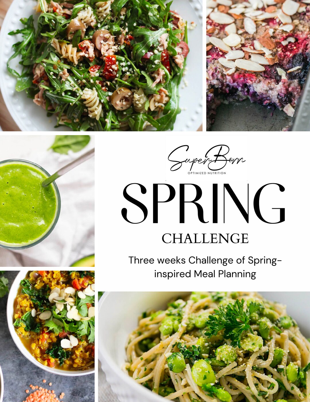 3 Weeks Spring Nutrition Challenge, Meal Plan With Prep Guide, Balanced ...