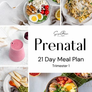 21 Day Prenatal Trimester 1 Meal Plan, Prenatal Nutrition, Balanced ...