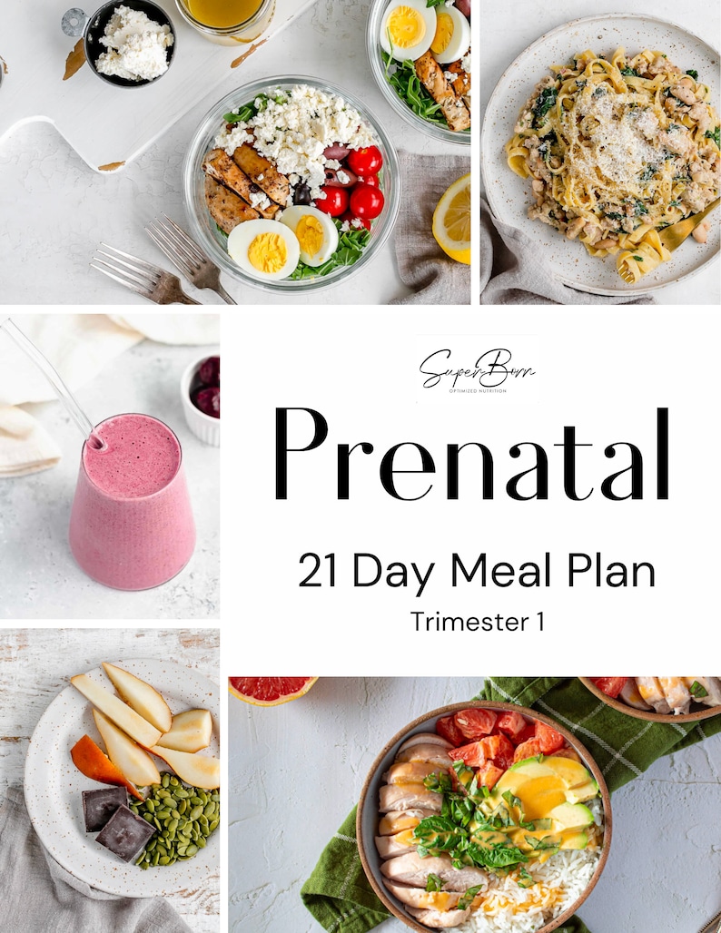 21 Day Prenatal Trimester 1 Meal Plan, Prenatal Nutrition, Balanced ...