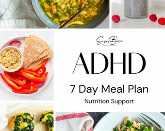 7 Day Plant-based ADHD Support Meal Plan (with Prep Guide), Nutrition ...