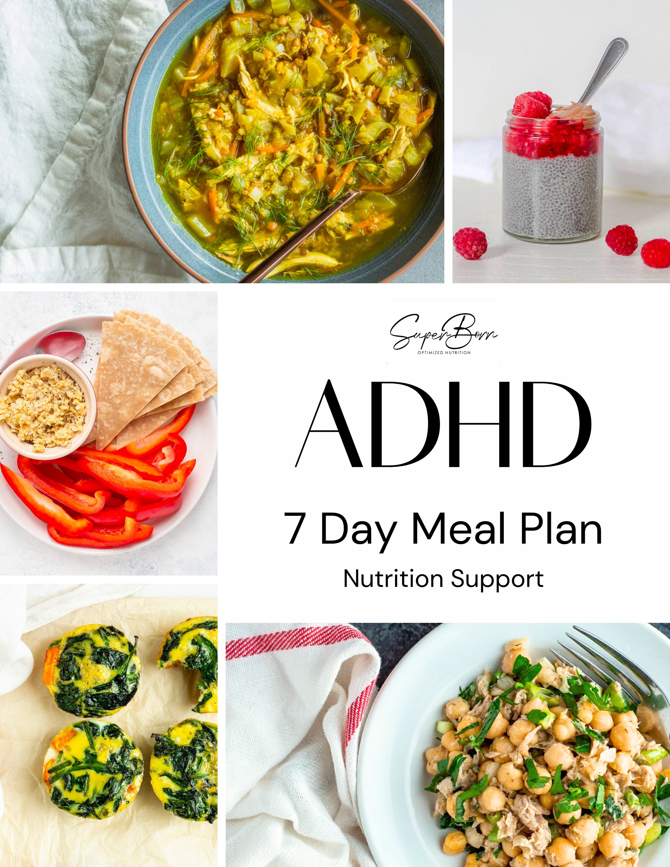 7 Day ADHD Support Meal Plan (with Prep Guide), Nutrition Guide, Neuro ...