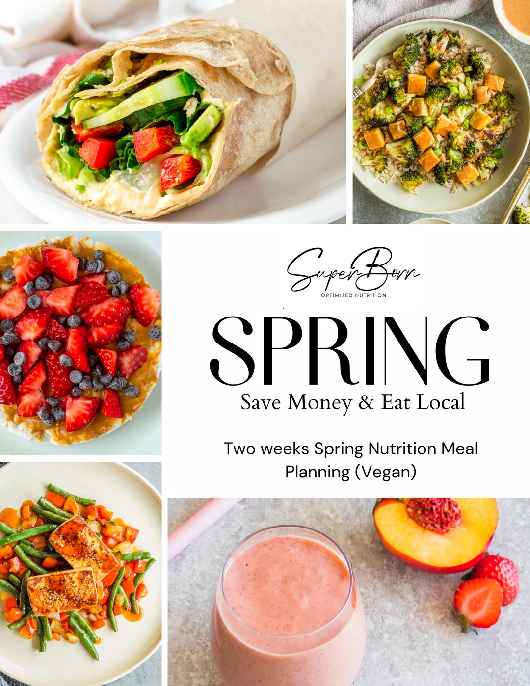 Two Weeks Spring Nutrition Meal Plan, VEGAN, Balanced Meals, Seasonal ...