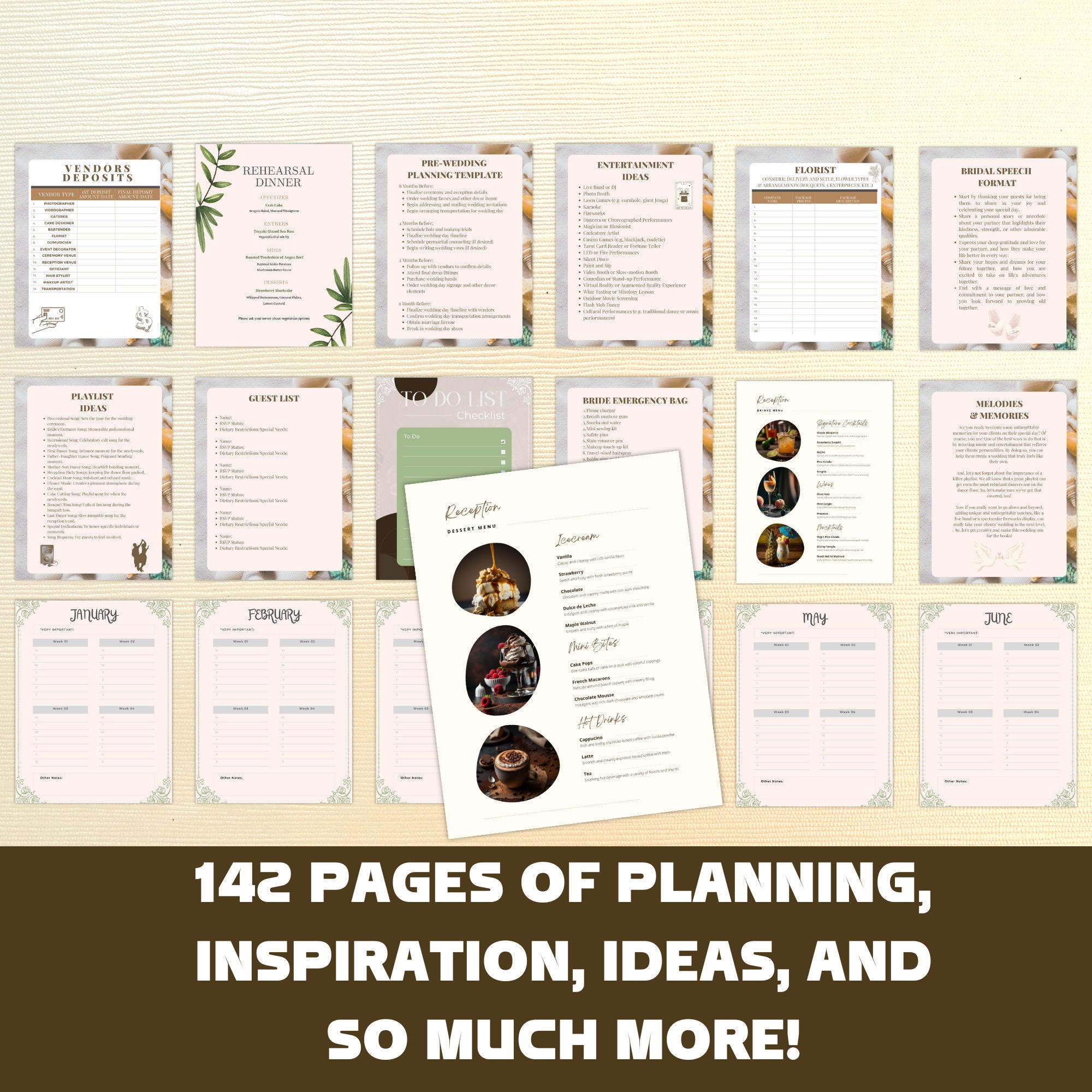 Wedding Planner Printable Canva, Digital Wedding Planner Template ...