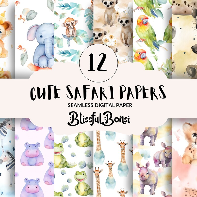 Digital Paper Animal - Etsy