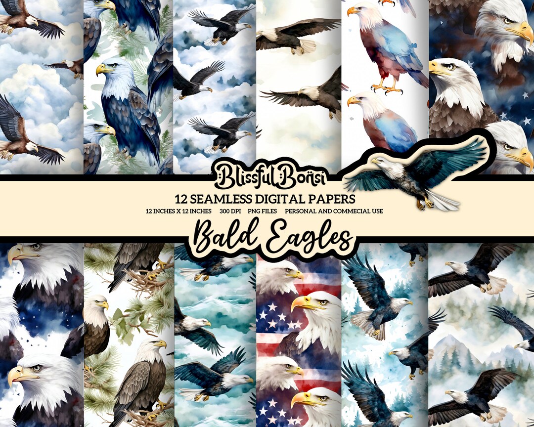 Eagle Digital Paper, Eagles Digital Paper, Eagle Repeating Pattern ...