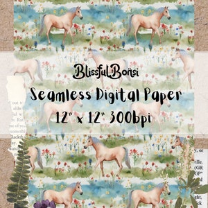 Horse Digital Paper Bundle for Horse Theamed Pattern of Horses ...