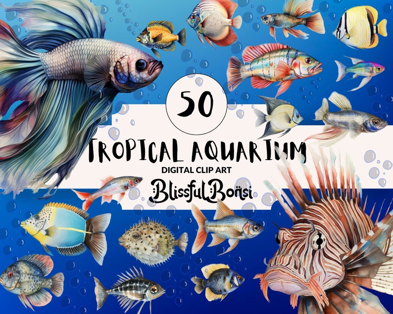 50 Tropical Fish Clip Art of Fish Aquarium Fish Images for Projects of ...