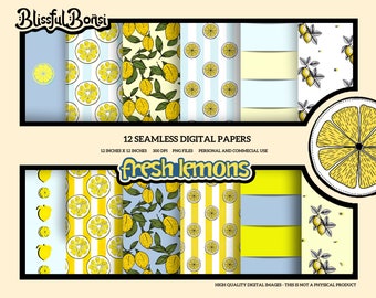 Digital Paper Lemons SEAMLESS - Etsy