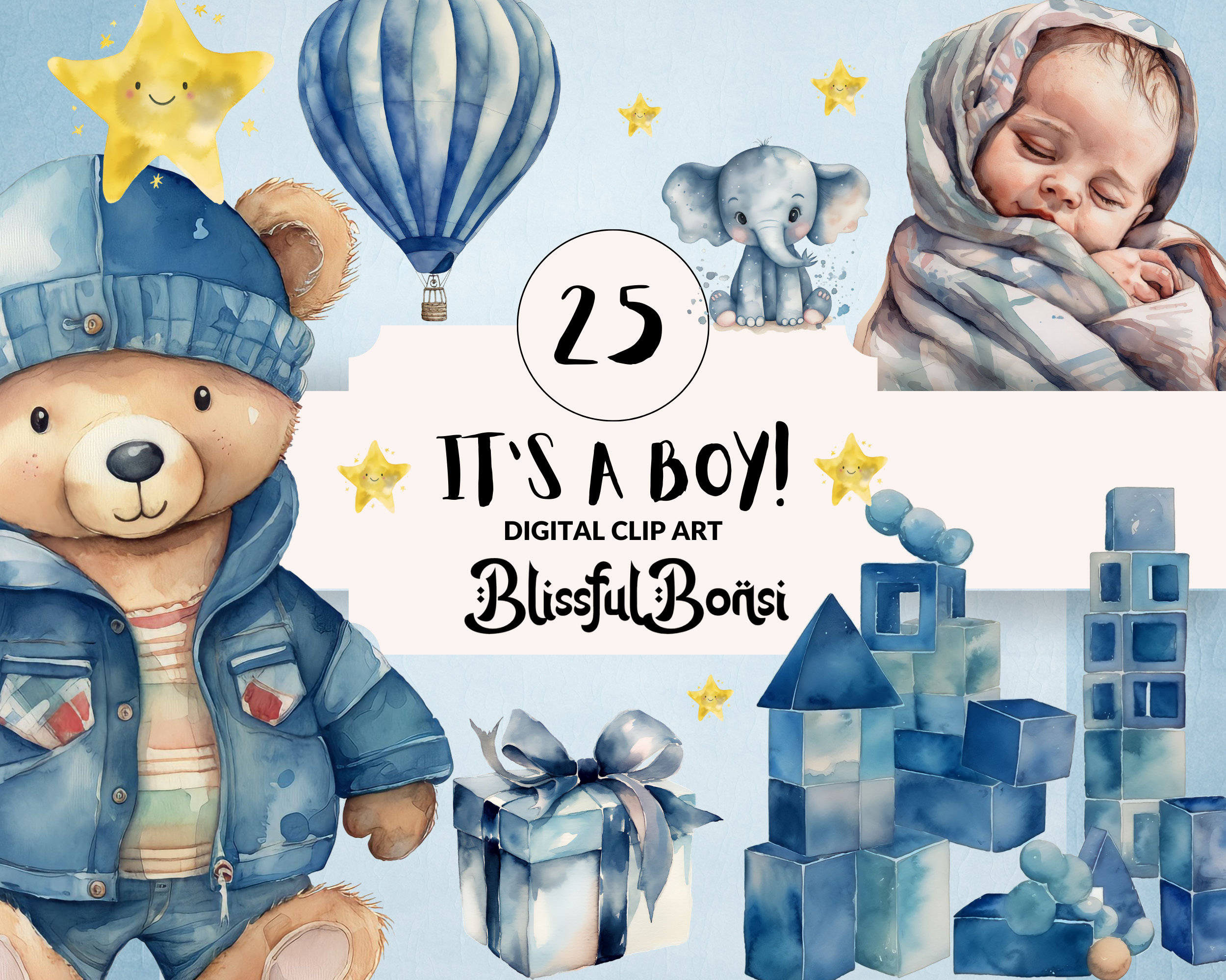 Its a Boy Clip Art for Baby Boy Clip Art for Gender Reveal - Etsy UK